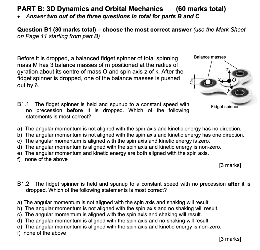 PART B: 3D Dynamics and Orbital Mechanics (60 marks | Chegg.com