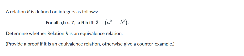 Solved A relation R is defined on integers as follows: For | Chegg.com