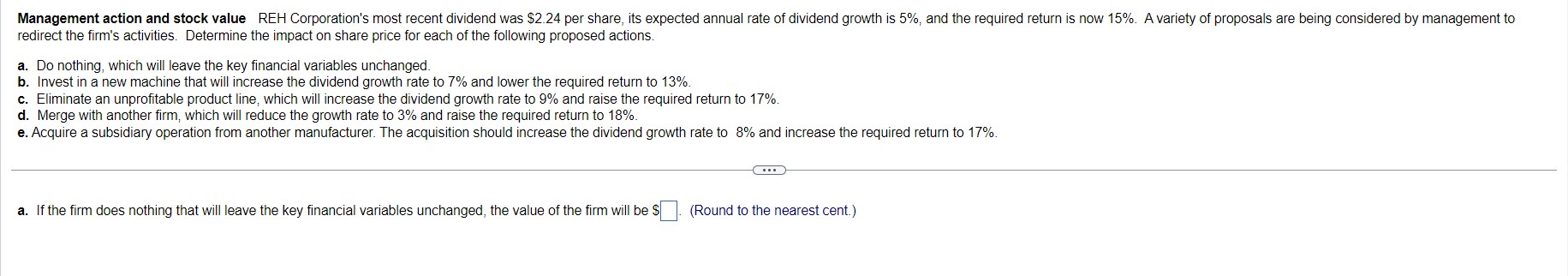 Solved redirect the firm's activities. Determine the impact | Chegg.com