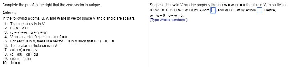 Solved Complete the proof to the right that the zero vector | Chegg.com