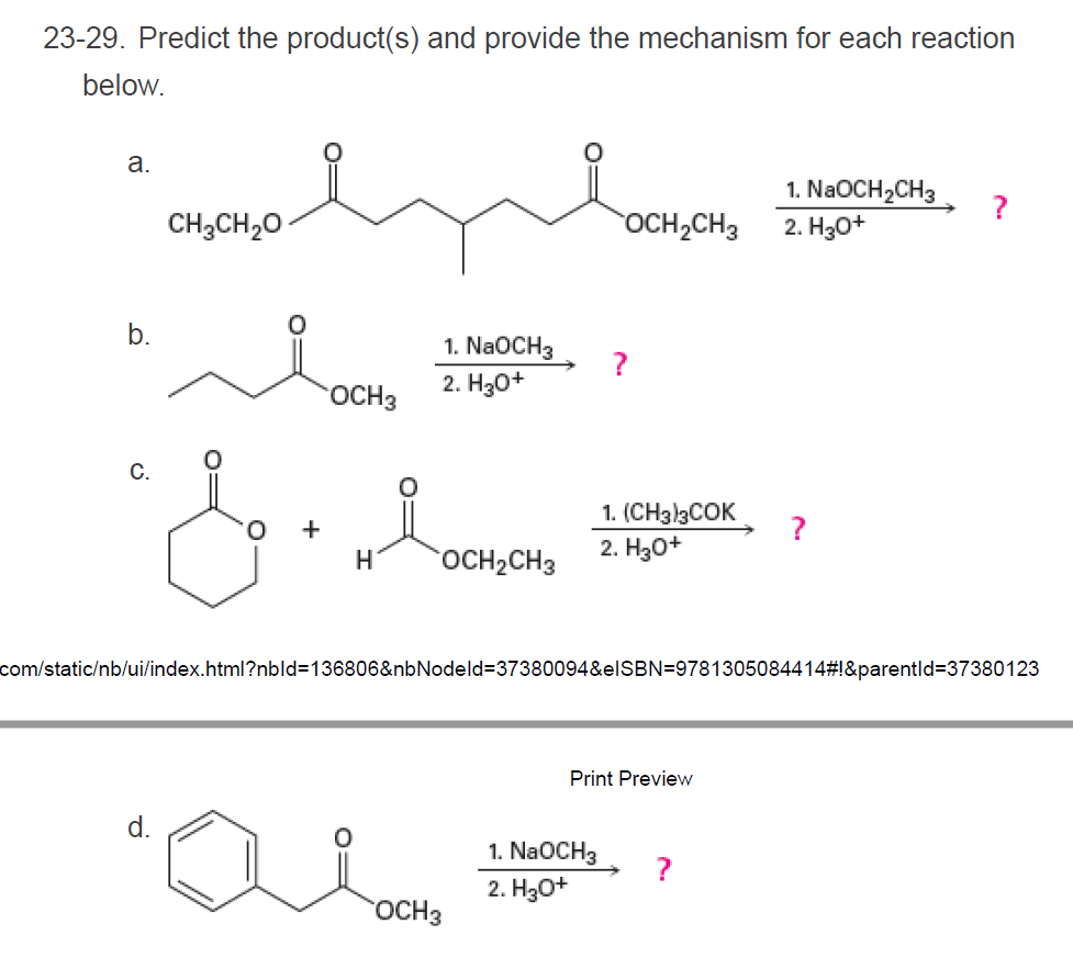 Solved 23-29. Predict the product(s) and provide the | Chegg.com