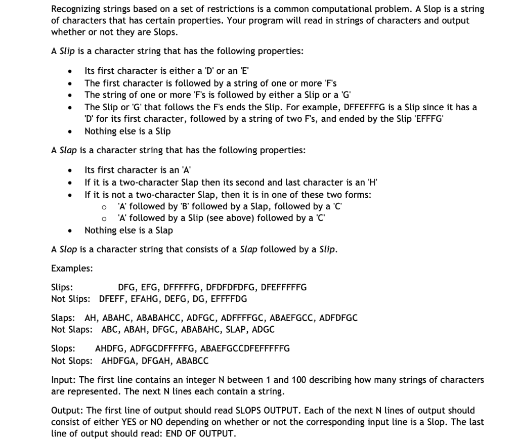 Solved Recognizing strings based on a set of restrictions is | Chegg.com
