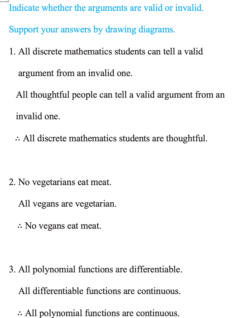 Solved Indicate whether the arguments are valid or invalid. | Chegg.com