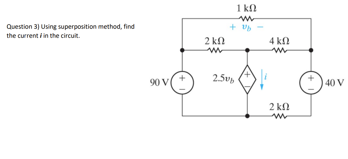 Solved Question 3) Using superposition method, find the | Chegg.com