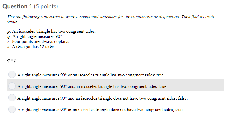 Solved Question 1 (5 points) Use the following statements to | Chegg.com