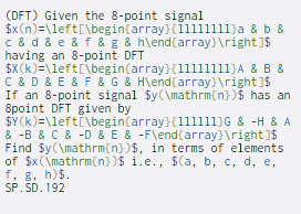 Solved (DFT) Given the 8-point signal | Chegg.com