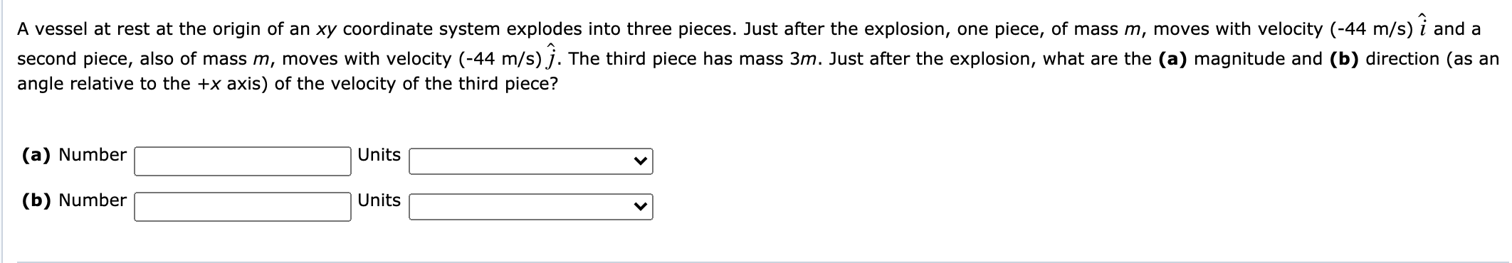 Solved A vessel at rest at the origin of an xy coordinate | Chegg.com