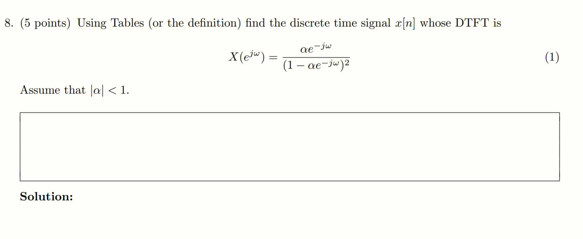 Solved 8. (5 points) Using Tables (or the definition) find | Chegg.com