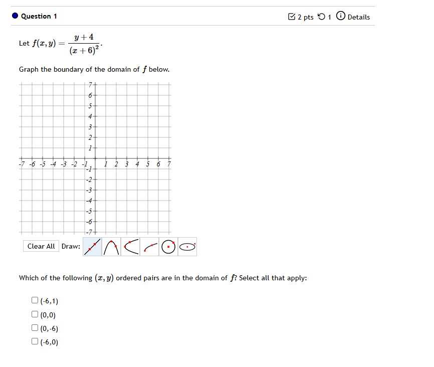 Solved Question 1Let f(x,y)=y+4(x+6)2.Graph the boundary of | Chegg.com