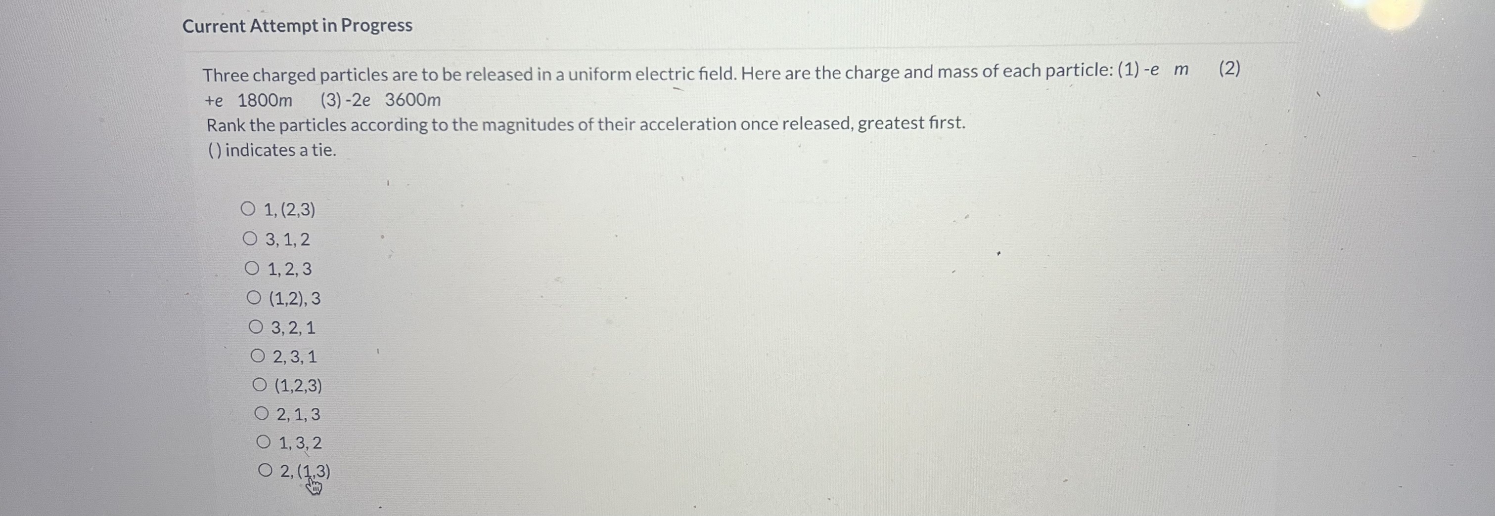 Solved Current Attempt in ProgressThree charged particles | Chegg.com