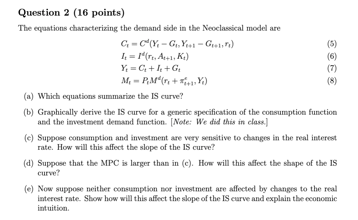Solved Question 2 (16 ﻿points)The equations characterizing | Chegg.com