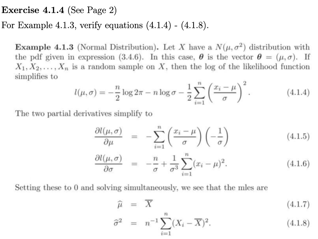 Solved Exercise 4.1.4 (See Page 2) For Example 4.1.3, verify | Chegg.com