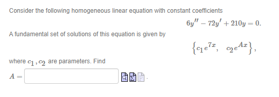 Solved Consider the following homogeneous linear equation | Chegg.com