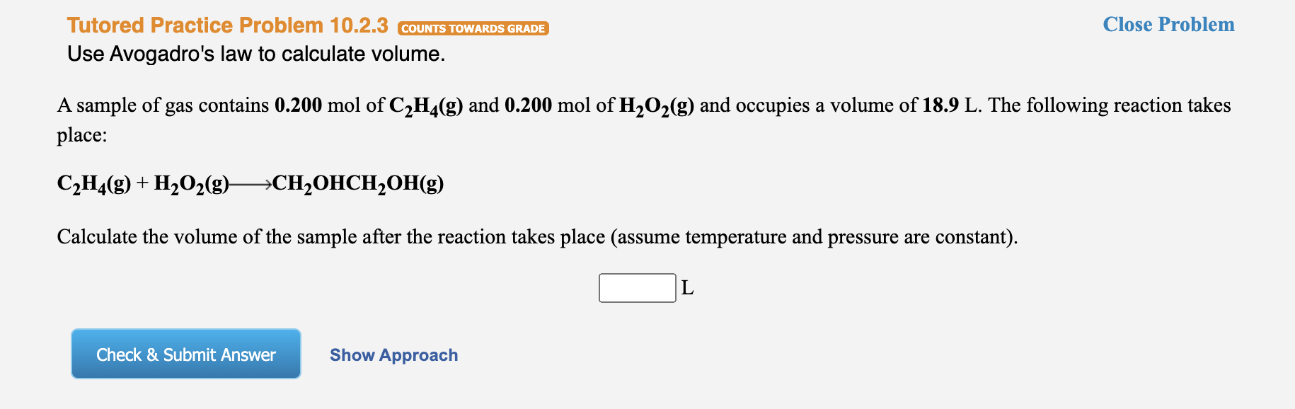 Solved Close Problem Tutored Practice Problem 10.2.3 COUNTS | Chegg.com