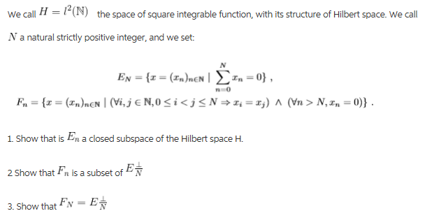 We Call H N The Space Of Square Integrable