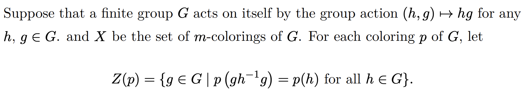 Suppose that a finite group G acts on itself by the | Chegg.com