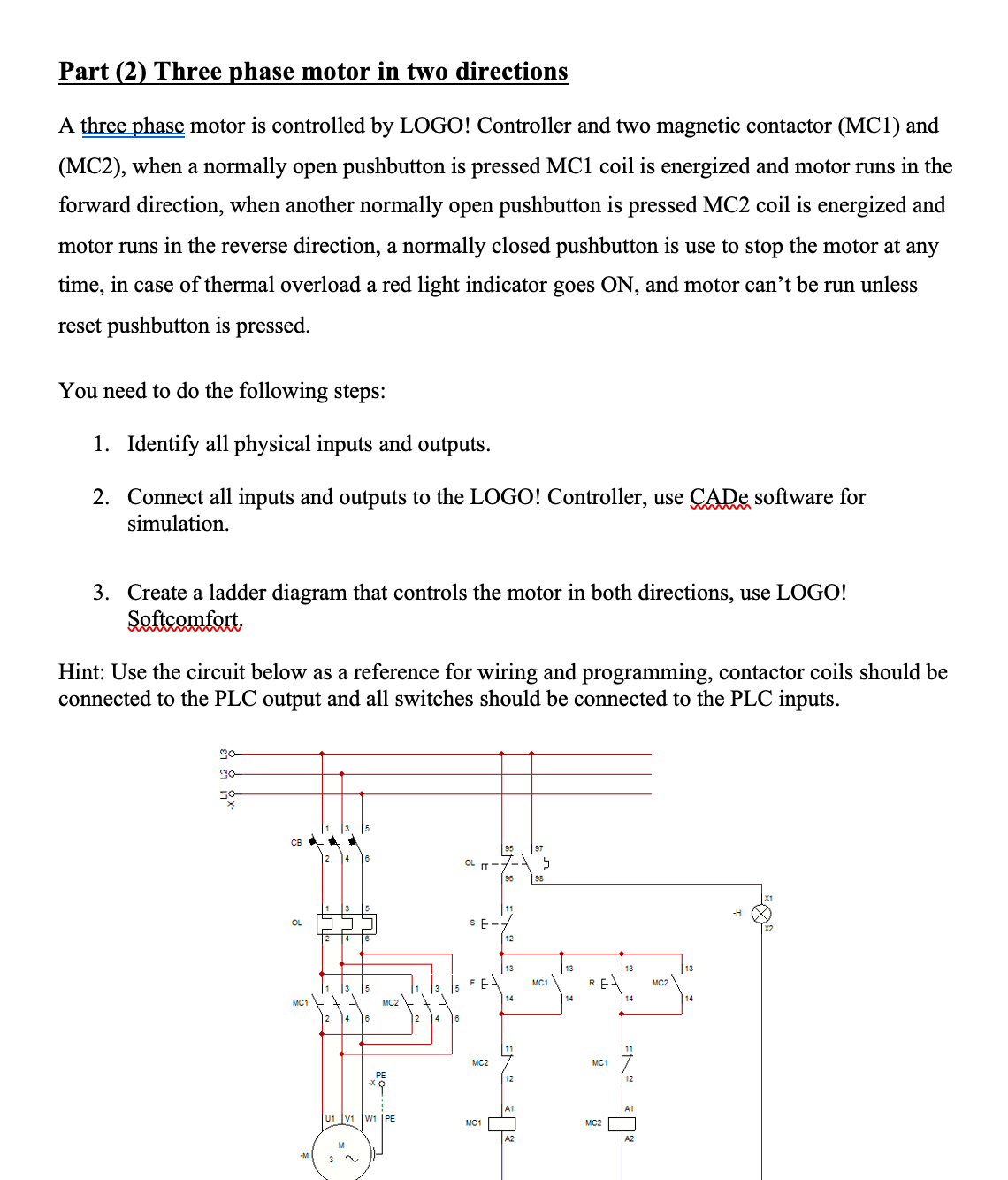 Solved 1- DC Motor in two directions using CADe software and | Chegg.com