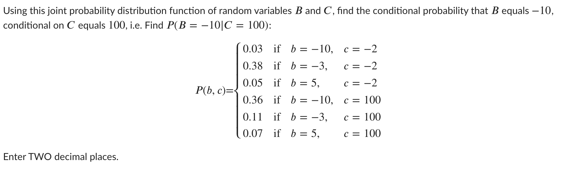 Solved Using this joint probability distribution function of | Chegg.com