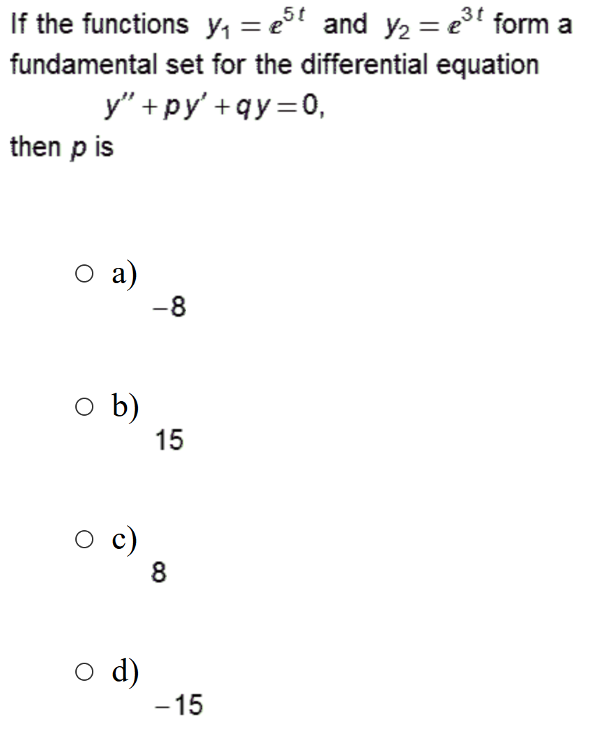 Solved f the functions y1 and y2 form a fundamental set of | Chegg.com