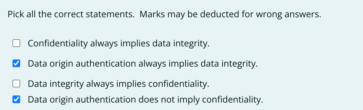 Solved Pick all the correct statements. Marks may be | Chegg.com