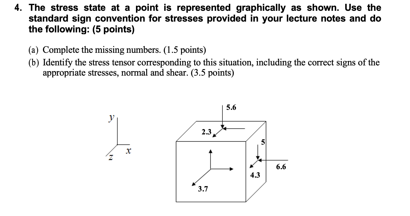 Solved The stress state at a point is represented | Chegg.com