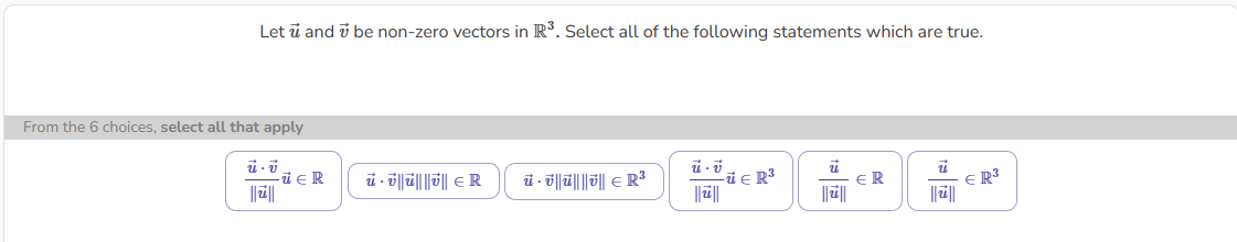 Solved Let u and v be non-zero vectors in R3. Select all of | Chegg.com