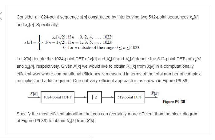 Solved Consider a 1024-point sequence x[n] constructed by | Chegg.com