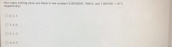 Solved How many trailing zeros are there in the numbers | Chegg.com
