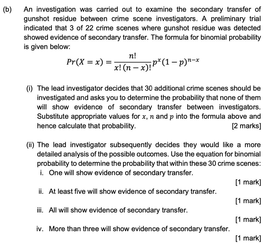 Solved (b) An investigation was carried out to examine the | Chegg.com