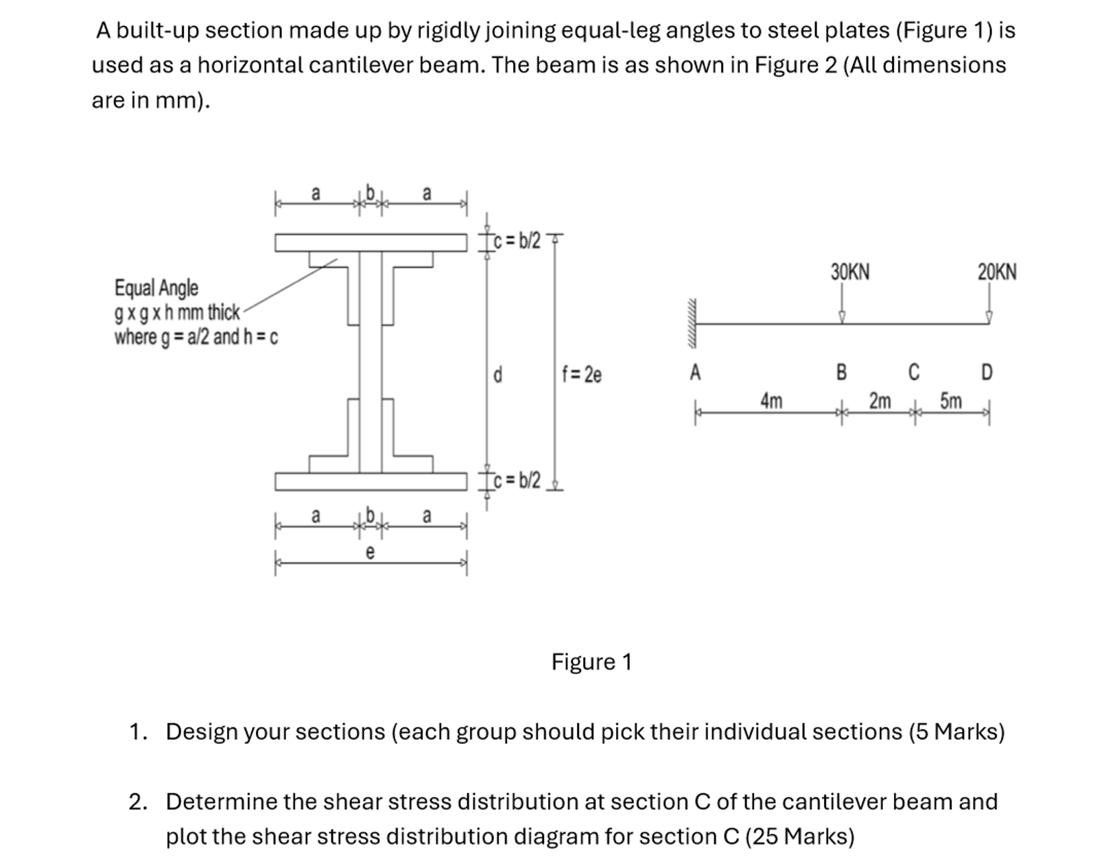 Solved A built-up section made up by rigidly joining | Chegg.com