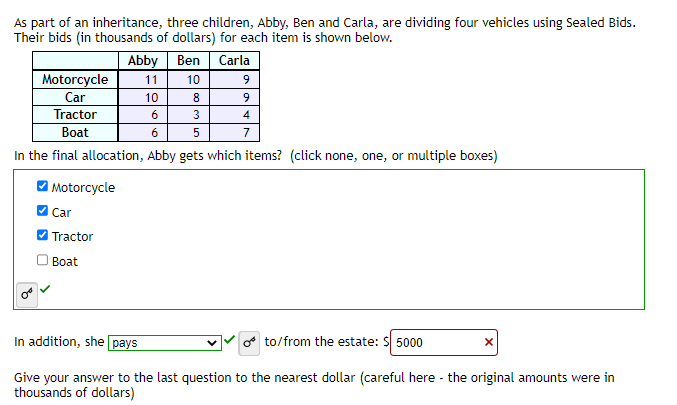 Solved Four heirs ( A, B, C, and D) must fairly divide an | Chegg.com