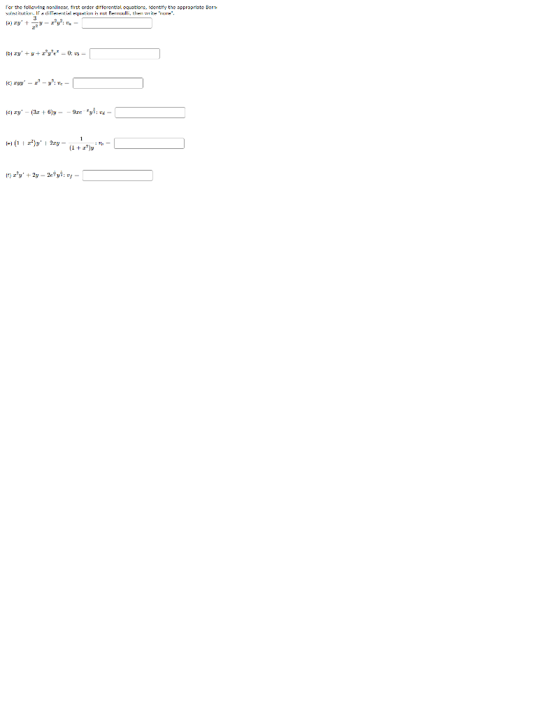 Solved for the following nonlinear, first order differential | Chegg.com