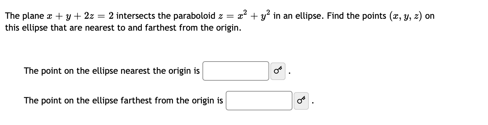 Solved The plane x + y + 2z = 2 intersects the paraboloid z | Chegg.com