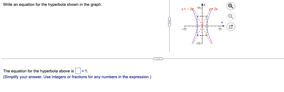 Solved Write an equation for the hyperbola shown in the | Chegg.com
