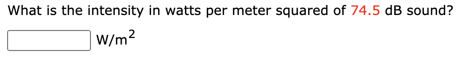 Solved What is the intensity in watts per meter squared of | Chegg.com