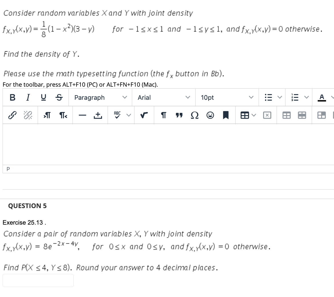 Consider random variables X and Y with joint density | Chegg.com