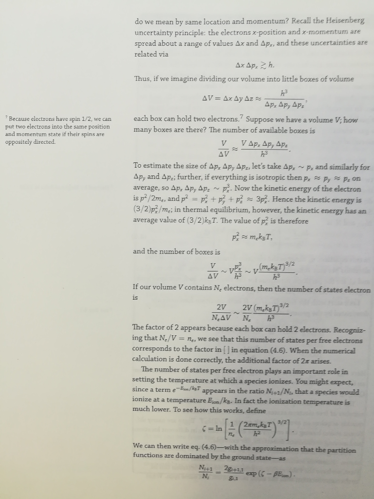 4.4 Ionization: The Saha equation As the temperature | Chegg.com