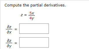 Solved Compute the partial derivatives. dz | Chegg.com