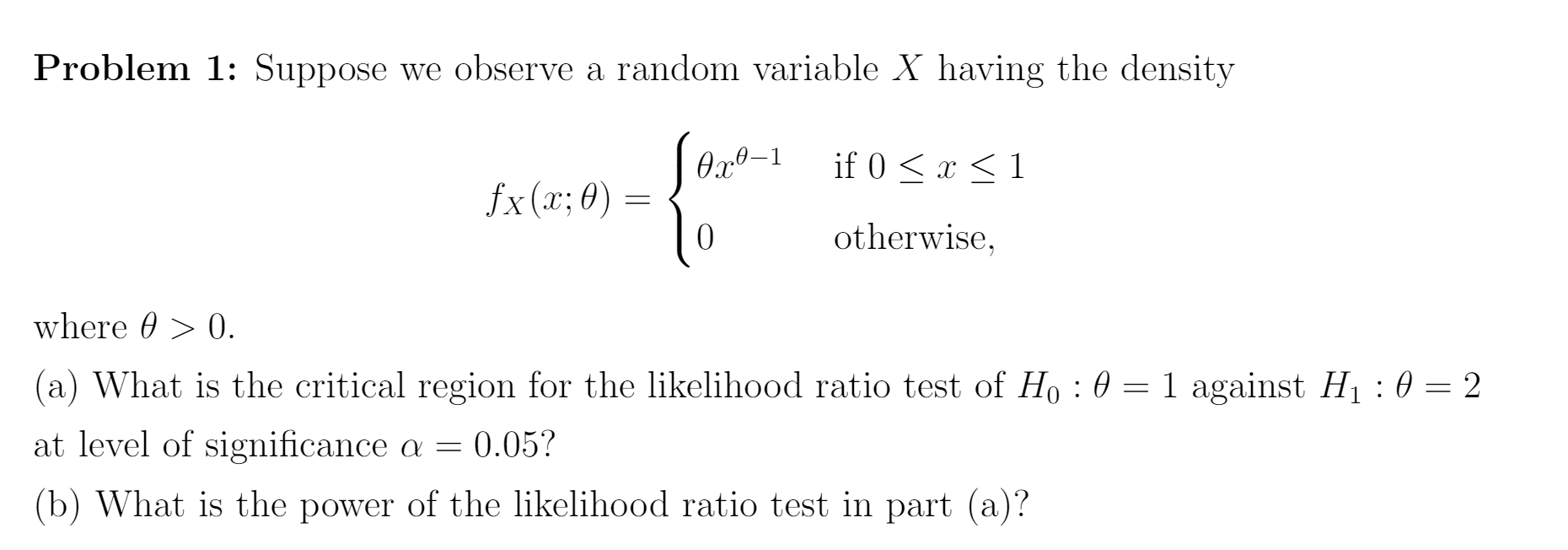 Solved Problem 1: Suppose we observe a random variable X | Chegg.com