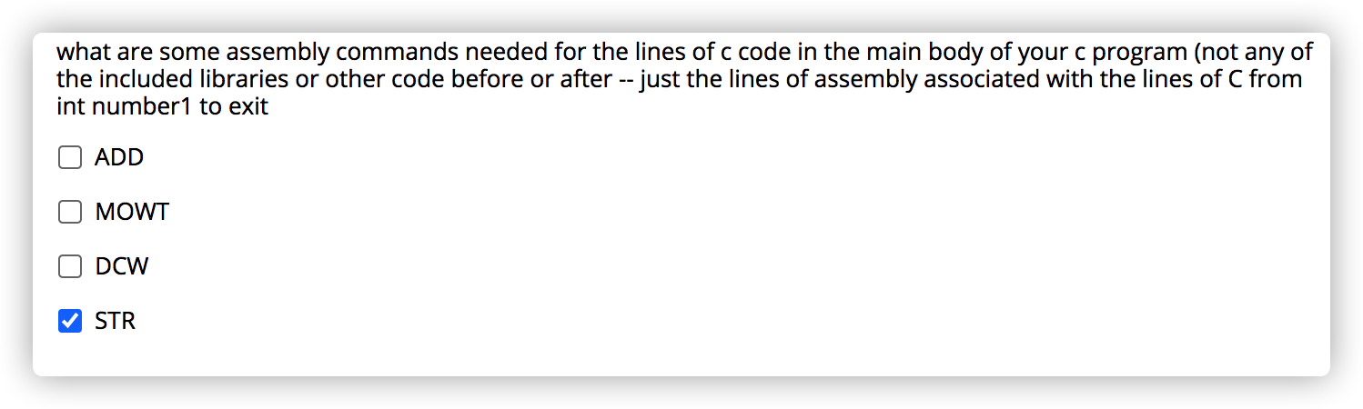 Solved what are some assembly commands needed for the lines | Chegg.com
