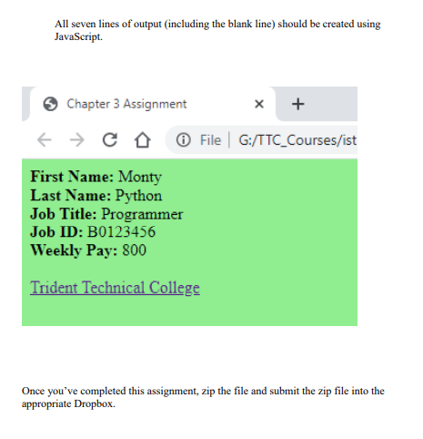 Solved IST 239 Datum and JavaScript Chapter 3 Assignment | Chegg.com