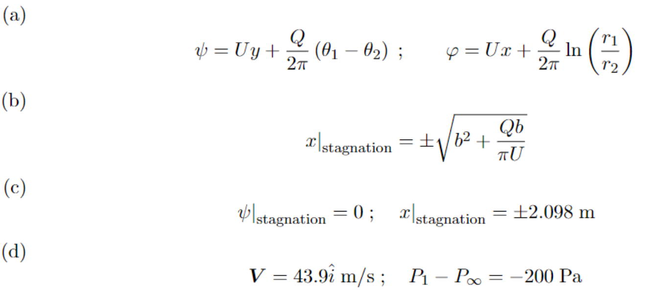 Solved A source and sink with strengths of equal magnitude, | Chegg.com
