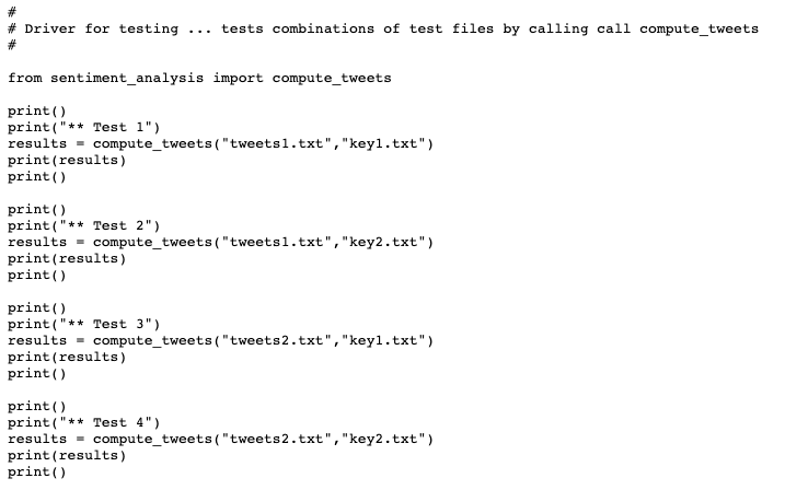 Solved Write a Python module called sentiment_analysis.py | Chegg.com