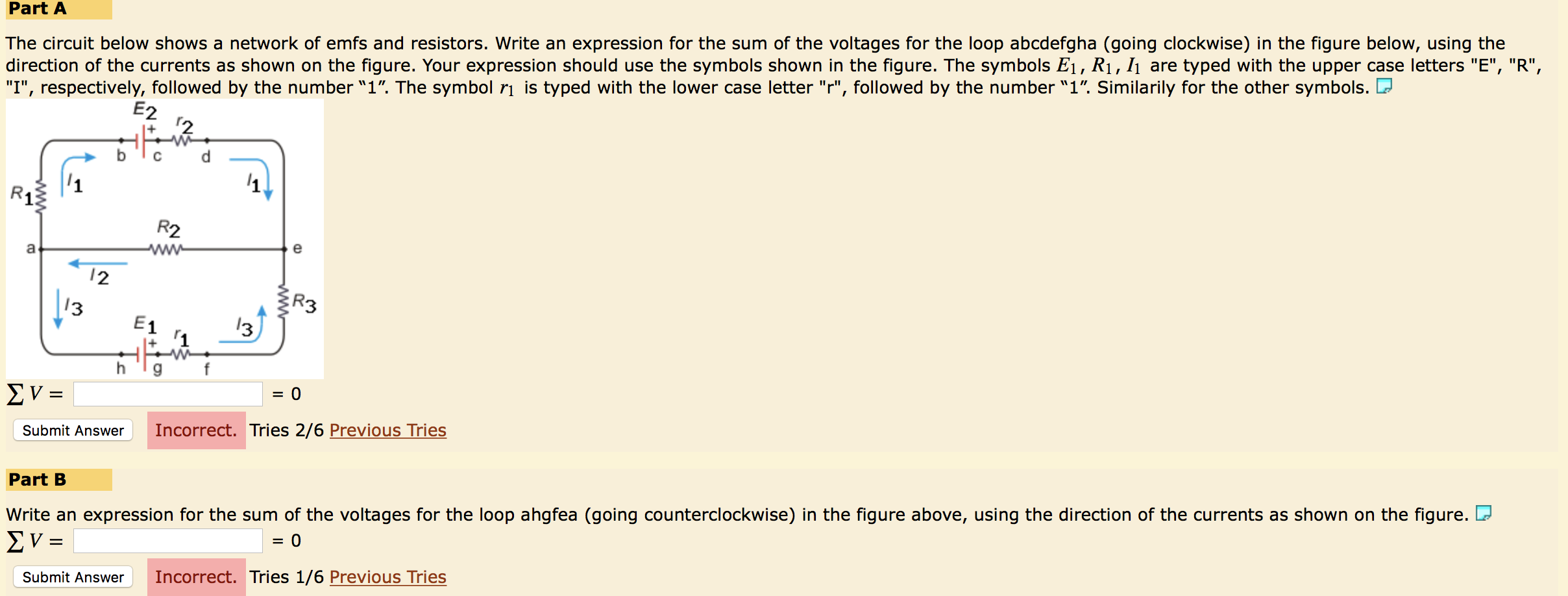 Solved Part A The circuit below shows a network of emfs and | Chegg.com