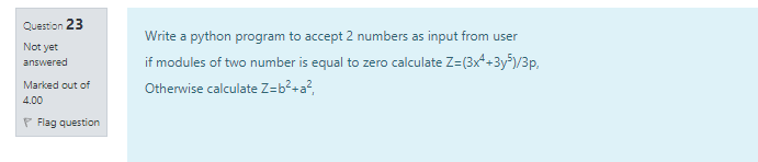 Solved Question 23 Not yet answered Write a python program | Chegg.com