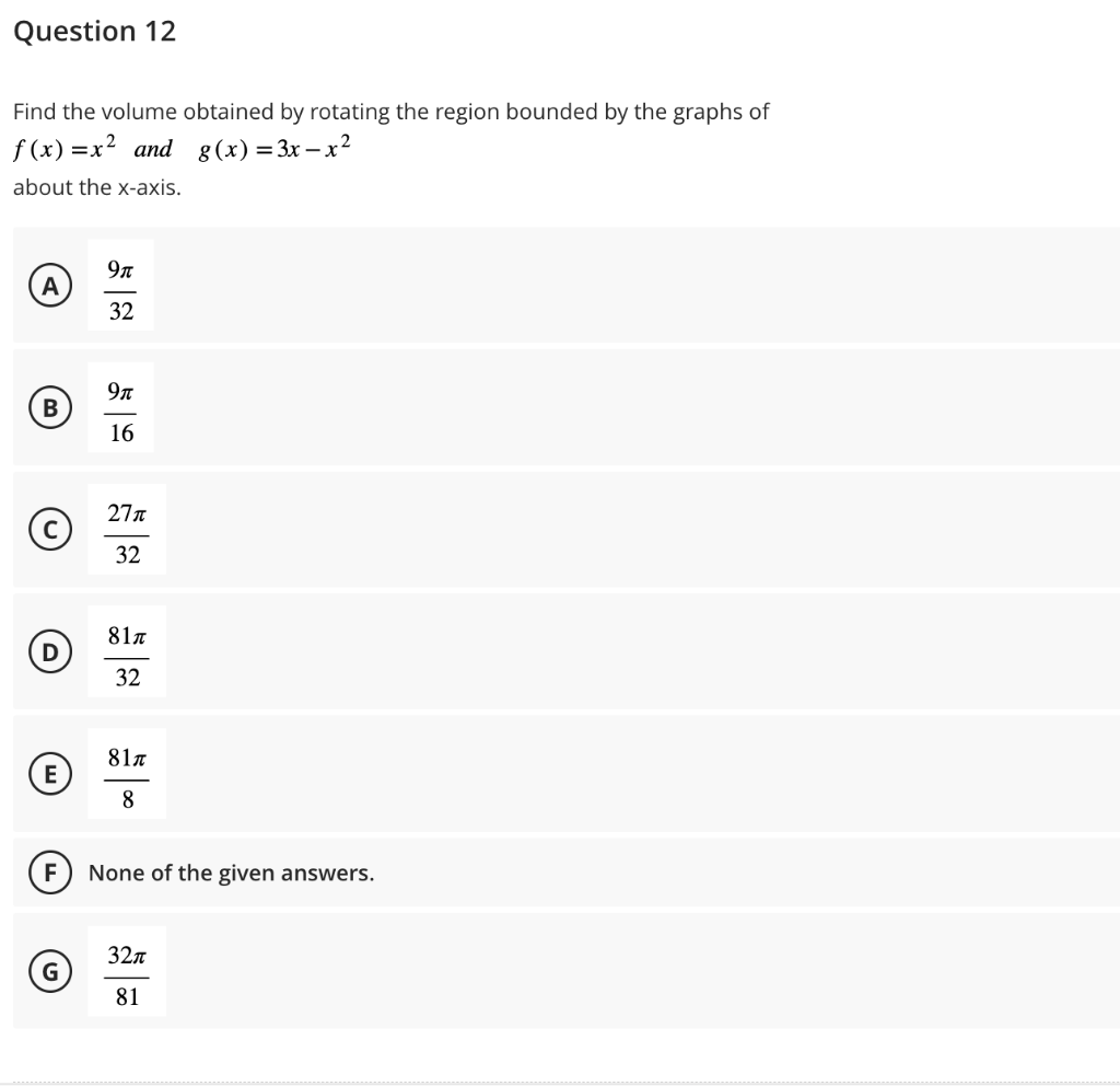 solved-f-x-x2-and-g-x-3x-x2-about-the-x-axis-a-329-b-chegg