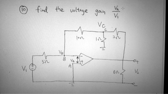Solved Find the voltage gain V_2/V_1 | Chegg.com