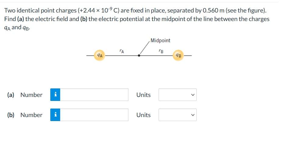 Solved Two identical point charges (+2.44 x 10-C) are fixed | Chegg.com