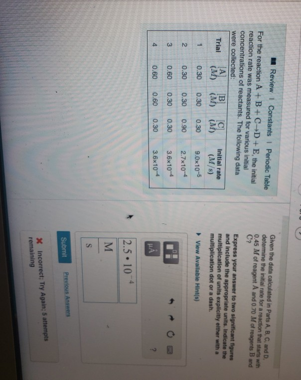 Solved Review 1 Constants I Periodic Table Given the data | Chegg.com Solved Review 1 Constants I Periodic Table Given the data | Chegg.com