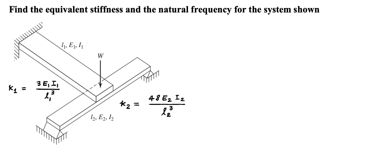 Solved Find the equivalent stiffness and the natural | Chegg.com